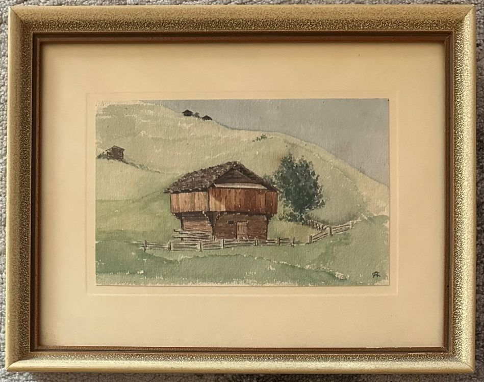 Berghütte Aquarell Monogr | Kaufen auf Ricardo