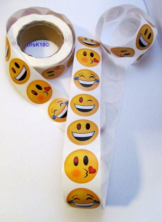 Smiley Emoji Sticker 25mm Total 56 Stück Kleber (Neu und ...