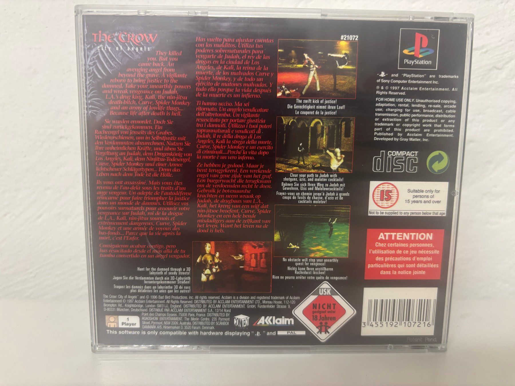 The Crow City of Angels I Playstation I PS1 (Gebraucht) in Rüti ZH für ...