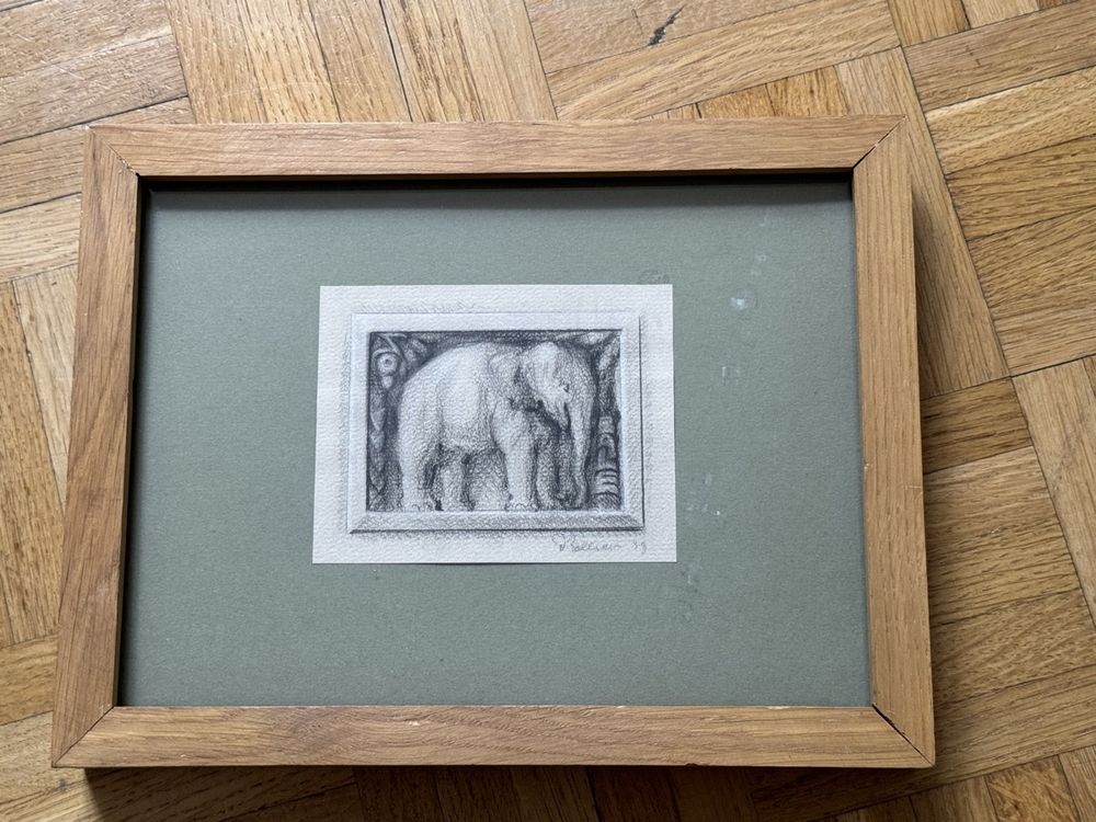 Charles ROLLIER (1912-1968) Elefante, matita su carta firmat (Gebraucht ...