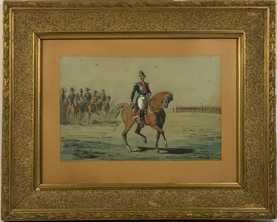 Septime Le Pippre (1833-1871) grosses Aquarell (Gebraucht) in Root für ...