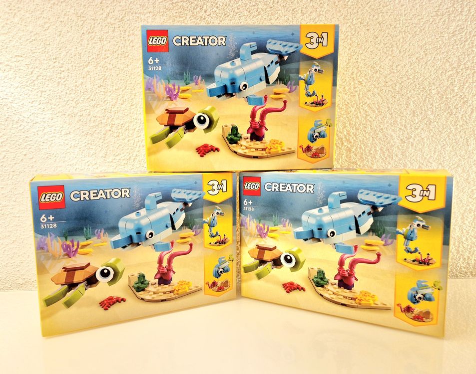 LEGO 31128 Creator 3-in-1 Delfin und Schildkröte 3 Stück (Neu und ...