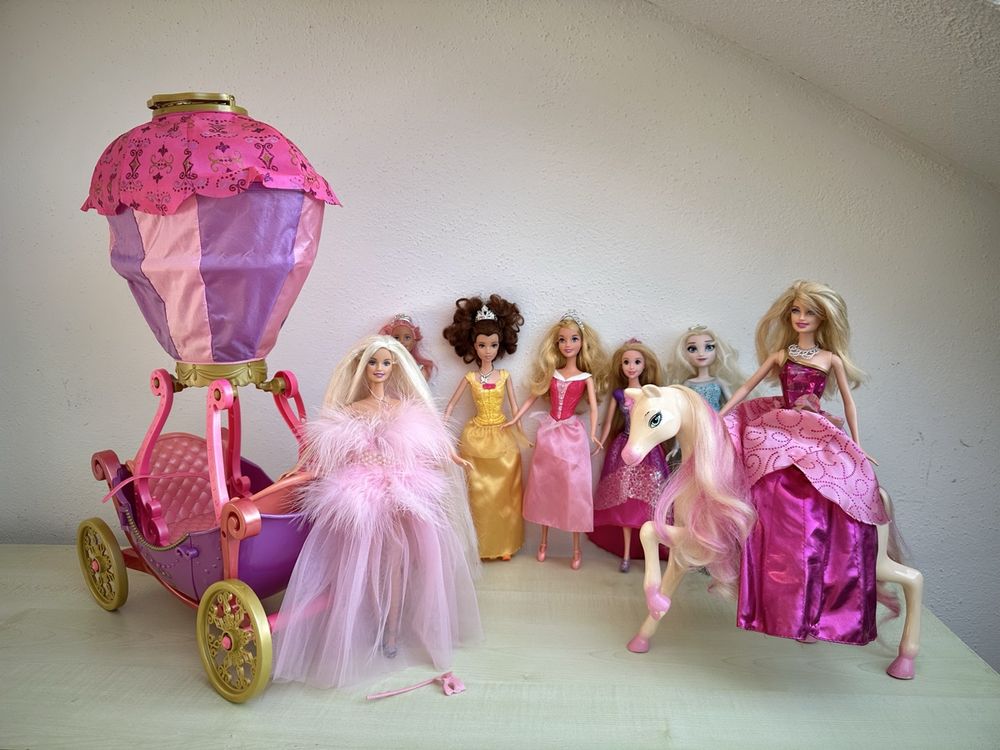 Barbie Prinzessinnen mit Heissluftballon und Pferd (Gebraucht) in ...
