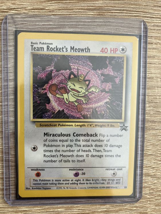 Team Rocket's Meowth WP 18 - Promo Black Star - EN - Wizards (Gebraucht ...
