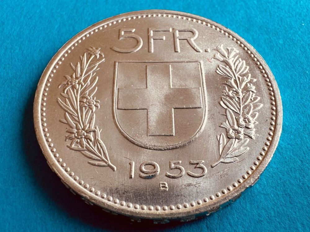 5 Franken 1953 Silber in Stempelglanz | Kaufen auf Ricardo