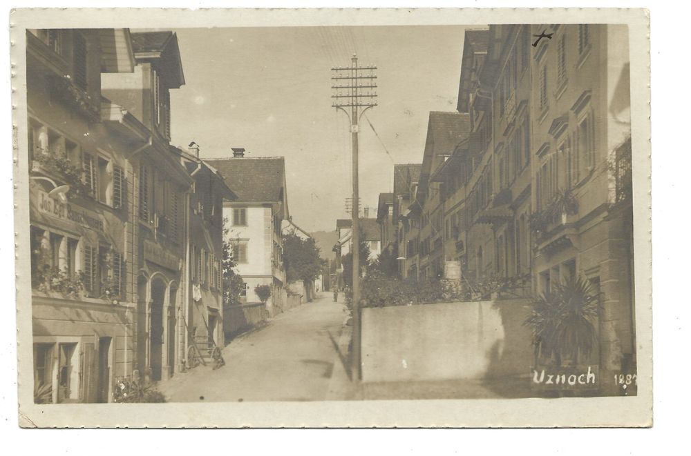 Uznach SG Dorfstrasse - Bauschlosserei Egli - echt Foto 1918 (Gebraucht ...