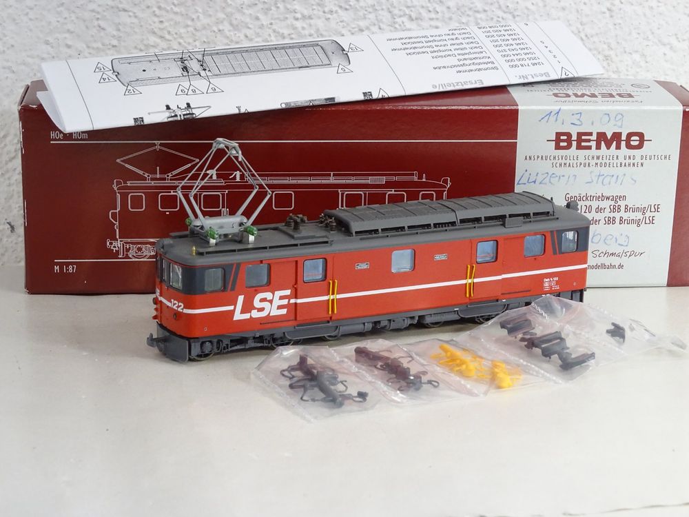 Bemo 1246 602 Triebwagen LSE, Deh4/6, Rot,122, H0m , OVP (Neu (gemäss ...