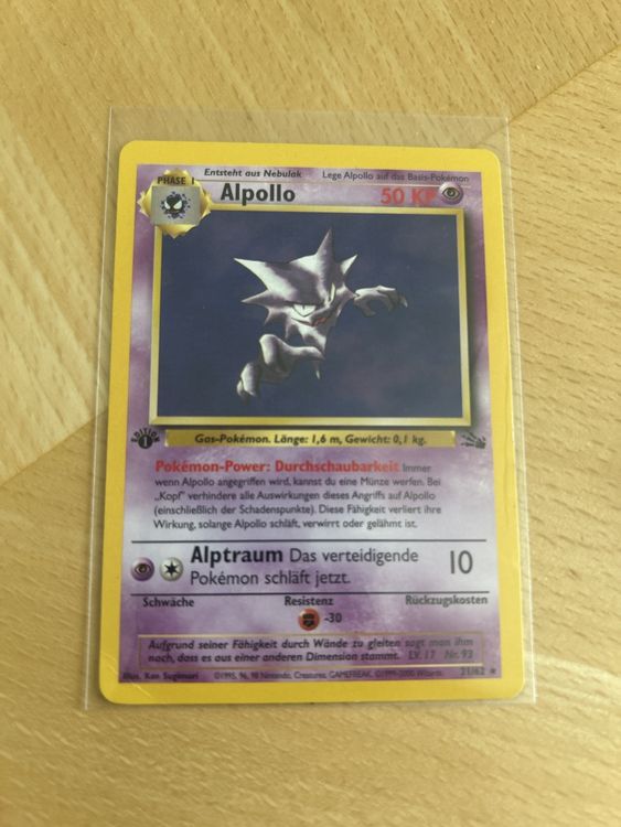 Alpollo - Pokemon Karte - Zustand Top - Selten! 👻🤩👾 (51) (Neu (gemäss ...