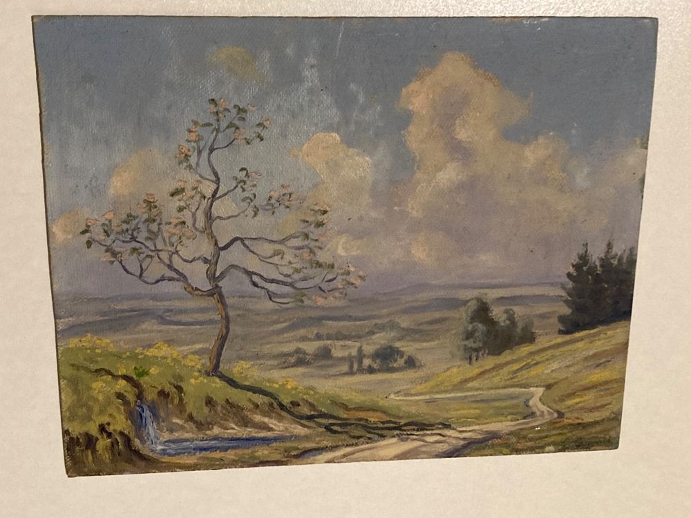 S. Ingold Landschaftsgemälde signiert mit Wiese, Bäume, Weg (Gebraucht) in Hirzel für CHF 10 ...