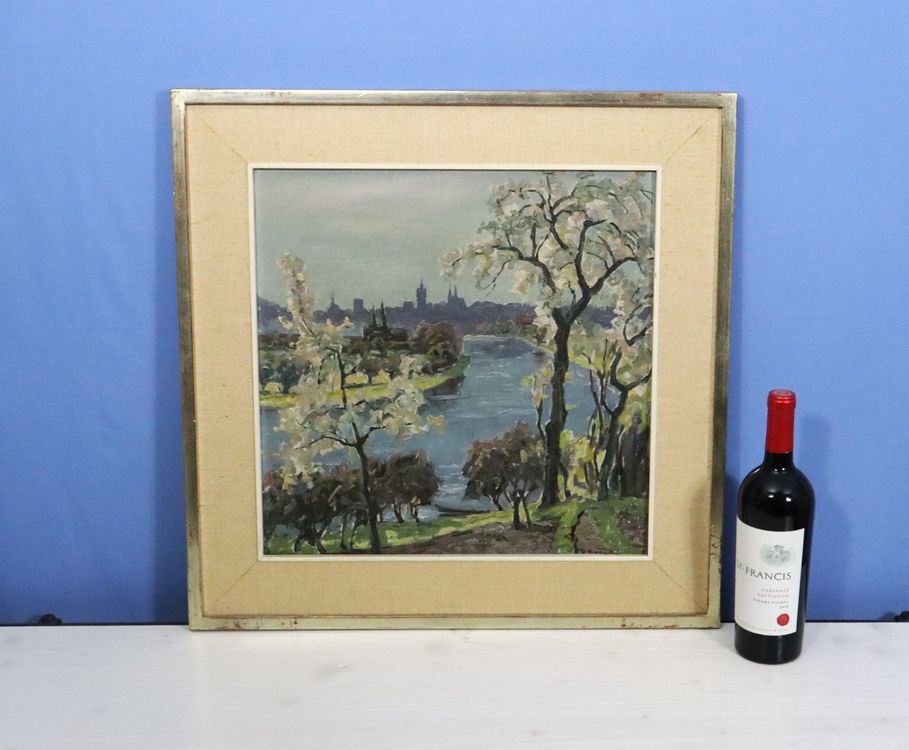 Hermann Busse 1883-1970, Gemälde "Ansicht von Bad Wimpfen". (Gebraucht ...