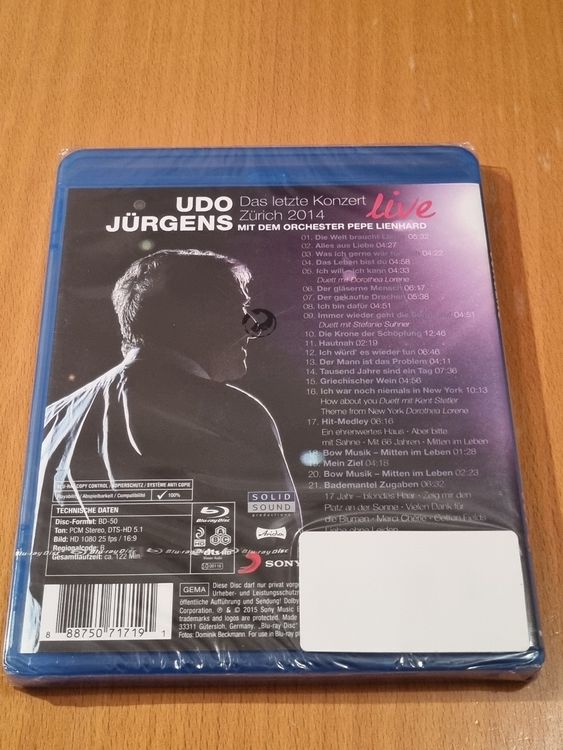 BLU-RAY: Udo Jürgens - Das letzte Konzert: Zürich 2014 - NEU (Neu und ...