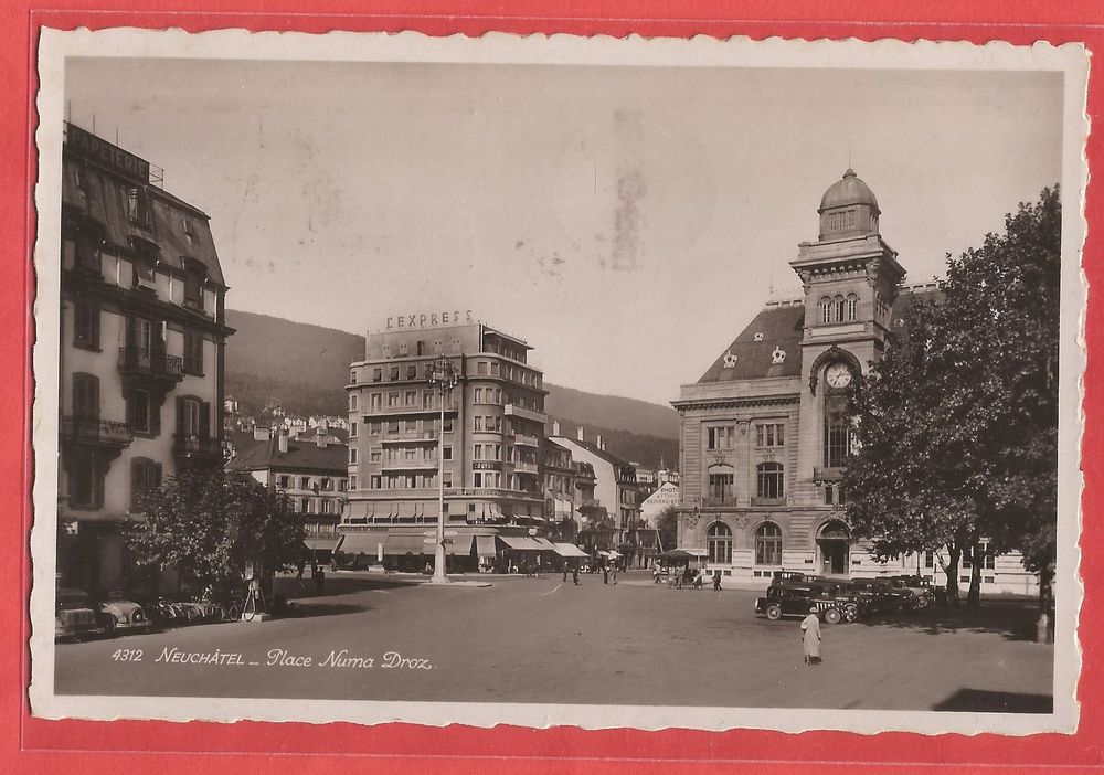 Neuchâtel - Place Numa Droz mit Oldtimer - 1938 | Kaufen auf Ricardo