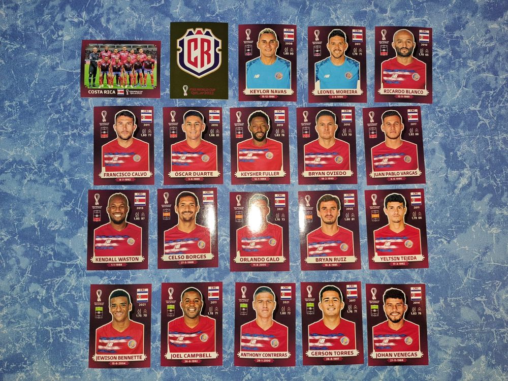 Panini WM 2022 Costa Rica komplett (Neu (gemäss Beschreibung)) in ...