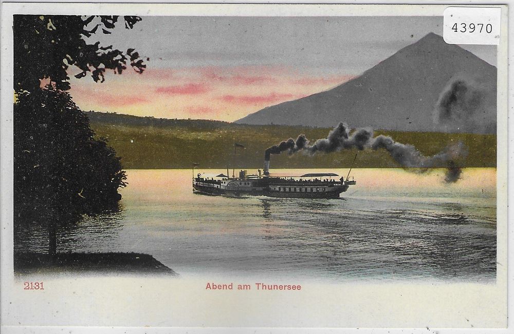 Abend am Thunersee - Salon-Dampfer "Helvetia" - Litho (Gebraucht) in Ettingen für CHF 4 – mit ...