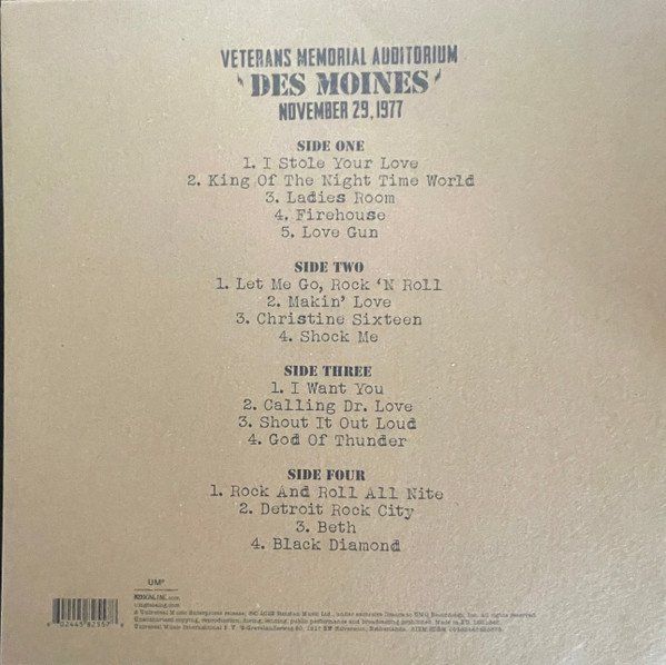 Kiss – Off The Soundboard: Live in Des Moines (Neu und originalverpackt ...