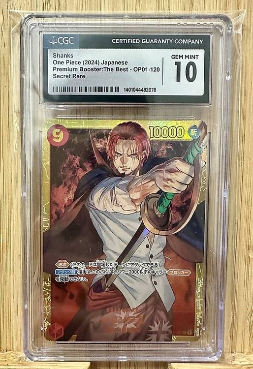 Shanks OP01-120 Secret CGC 10 Gem Mint One Piece Card Game (Neu und ...