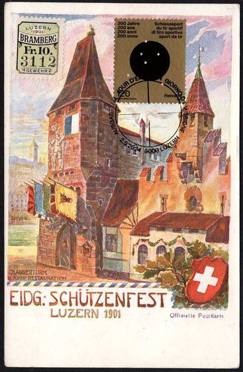 Maximumkarte Schweizerischer Schützenverein - antikes Unikat (Neu (gemäss Beschreibung)) in ...