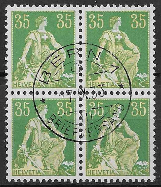 1933:Helvetia mit Schwert 35 Rp.Nr.111 Viererblock gest.Bern | Kaufen auf Ricardo