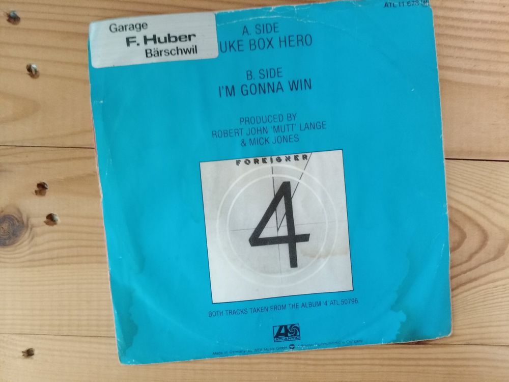 Foreigner - Juke Box Hero - Rare Single Schallplatte Vinyl (Gebraucht ...