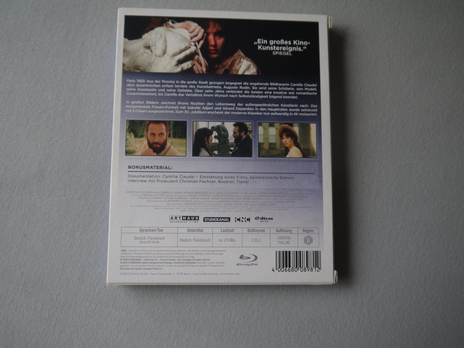 CAMILLE CLAUDEL(1988) - Isabelle Adjani/Gerard Depardieu (Gebraucht) in ...