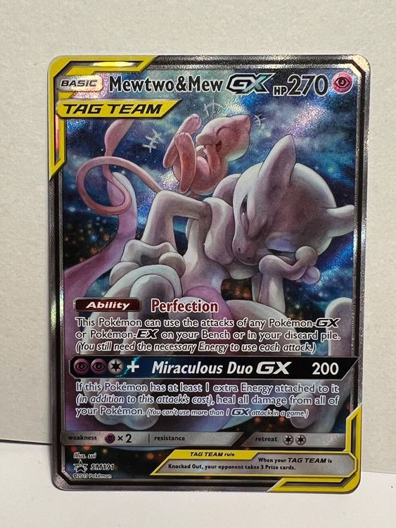 Mewtwo Mew GX Tag Team SM 191 Pokémon Carte Karte (Gebraucht) in ...