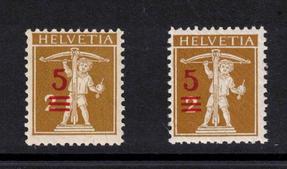 1921 Tellknabe Nr.147 verschobener Aufdruck **, signiert (Neu (gemäss Beschreibung)) in Nuglar ...