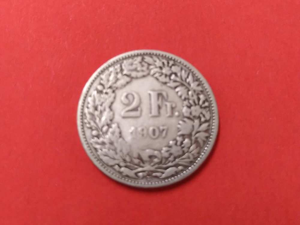 2 Franken Silbermünze 1907 (Gebraucht) in Wallisellen für CHF 5 – mit Lieferung auf Ricardo kaufen