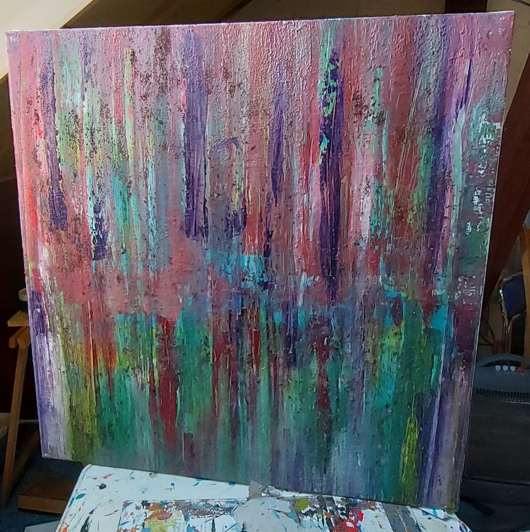 Gemälde Abstrakte Farbig von mir selbstgemalt 80×80 | Kaufen auf Ricardo