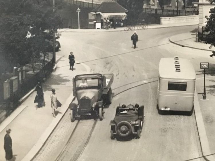 ZÜRICH WIPKINGEN Nordbrücke, TRAM, Bus, Oldtimer, Shell 1929 (Gebraucht ...