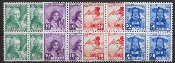 PJ138 - Pro Juventute 1938 bloc4 ** (Gebraucht) in Trélex für CHF 3 – mit Lieferung auf Ricardo ...