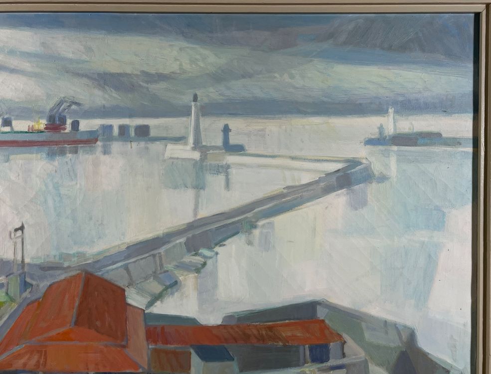 Grosses Gemälde mit faszinierendem Hafen Anblick | Kaufen auf Ricardo