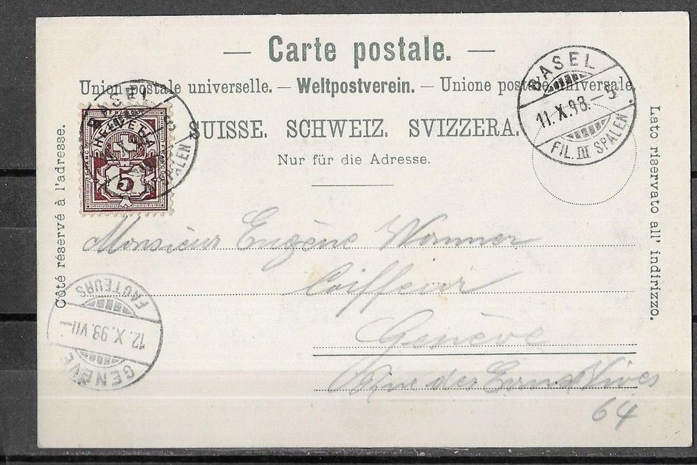 BS Gruss aus Basel 1898 Bahnhofstrasse mit Strassenbahn | Kaufen auf Ricardo