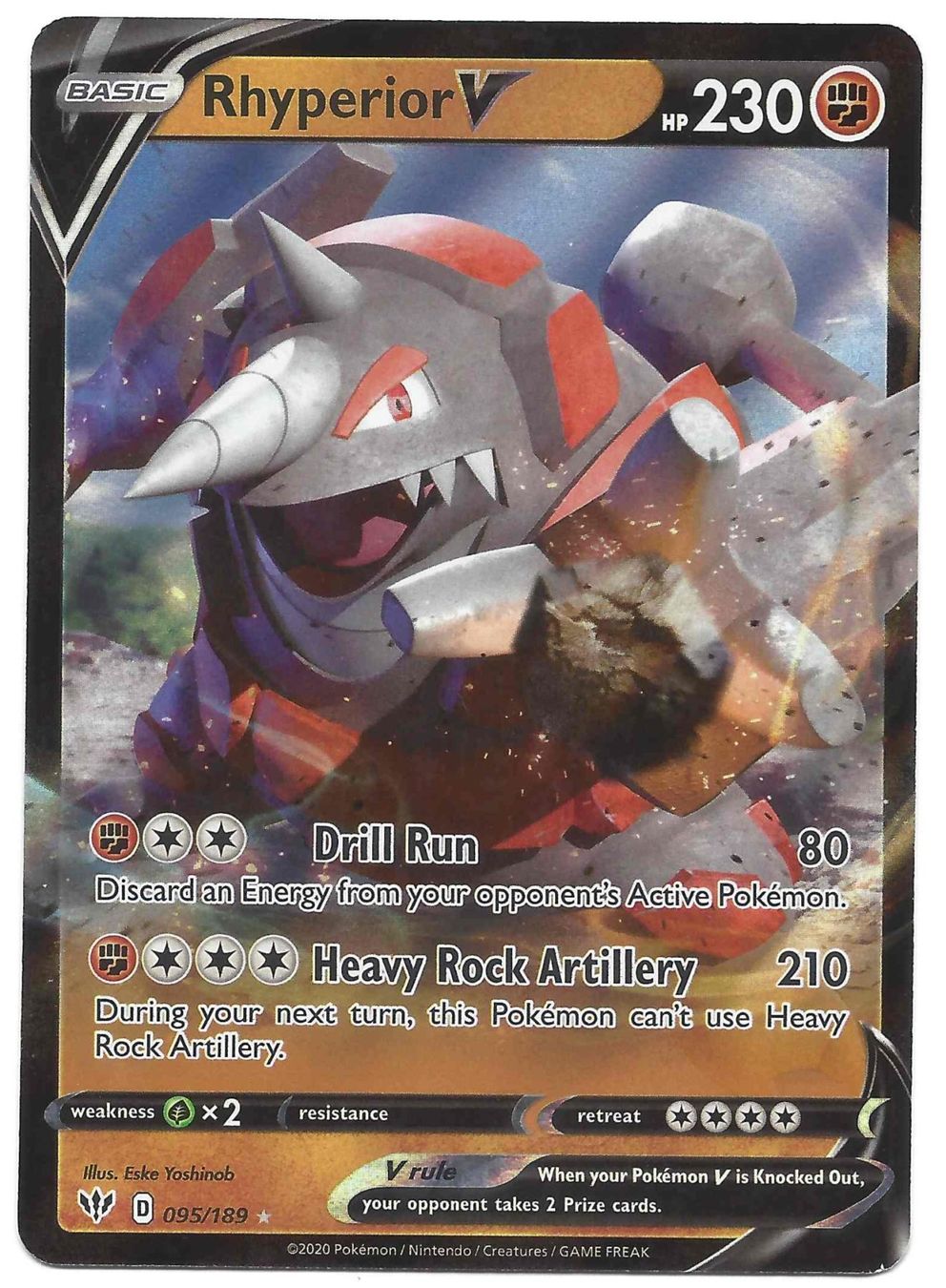 Pokemon Rhyperior V Darkness Ablaze 95/189 Ultra Rare EN NM (Neu (gemäss Beschreibung)) in ...
