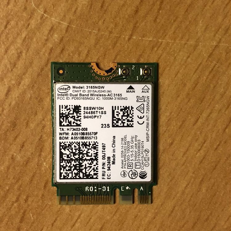 WiFi/Bluetooth Adapter, Intel AC 3165-AC-NGW, aus Lenovo AIO (Gebraucht ...
