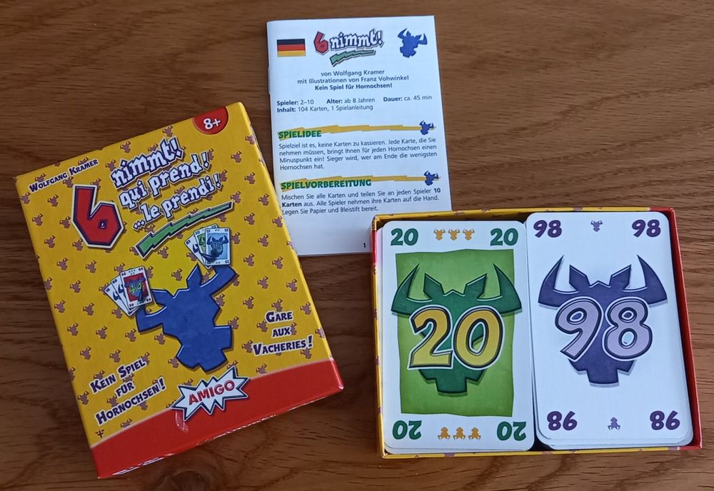 *6 NIMMT* - KARTENSPIEL; VOLLST./12 x 9.5CM/ANLEITUNG | Kaufen auf Ricardo