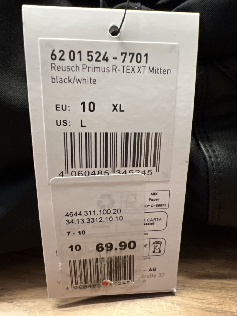 Reusch Primus R-TEX XT Fäustlinge, Schwarz, XL (Neu und ...