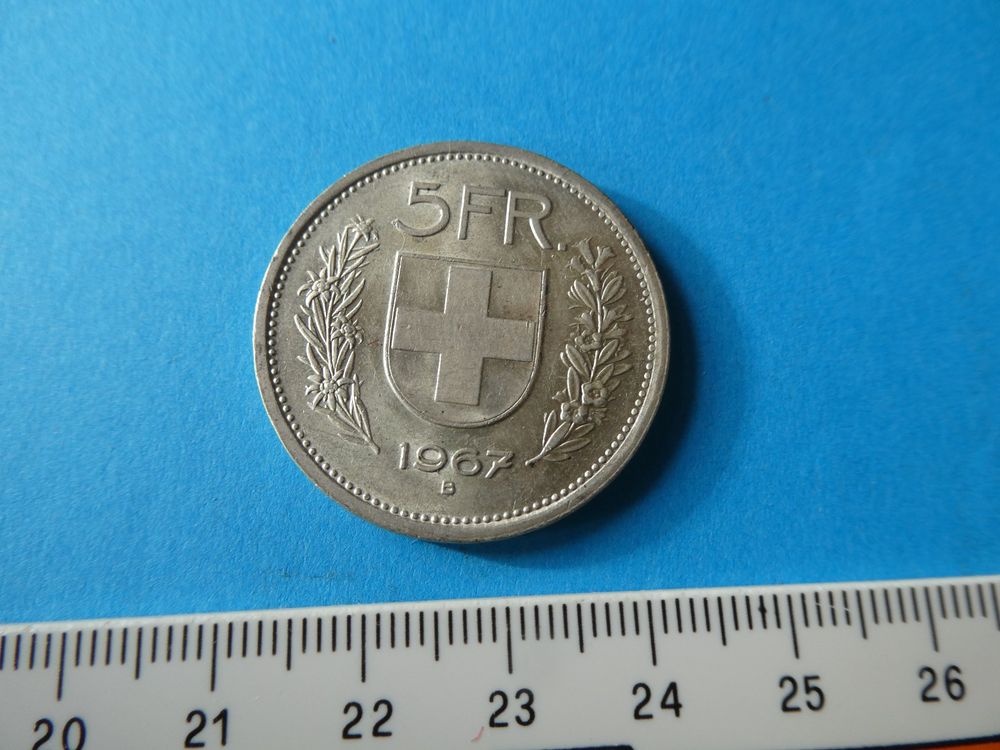 Schweiz 1967, 5 Franken - Silber (Gebraucht) in Hinterforst für CHF 8 – mit Lieferung auf ...