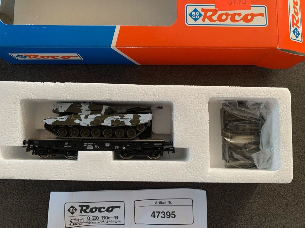 ROCO 47395 DB H0 Schwerlastwagen mit Panzer Leopard (A) (Gebraucht) in Fribourg für CHF 25 – mit ...