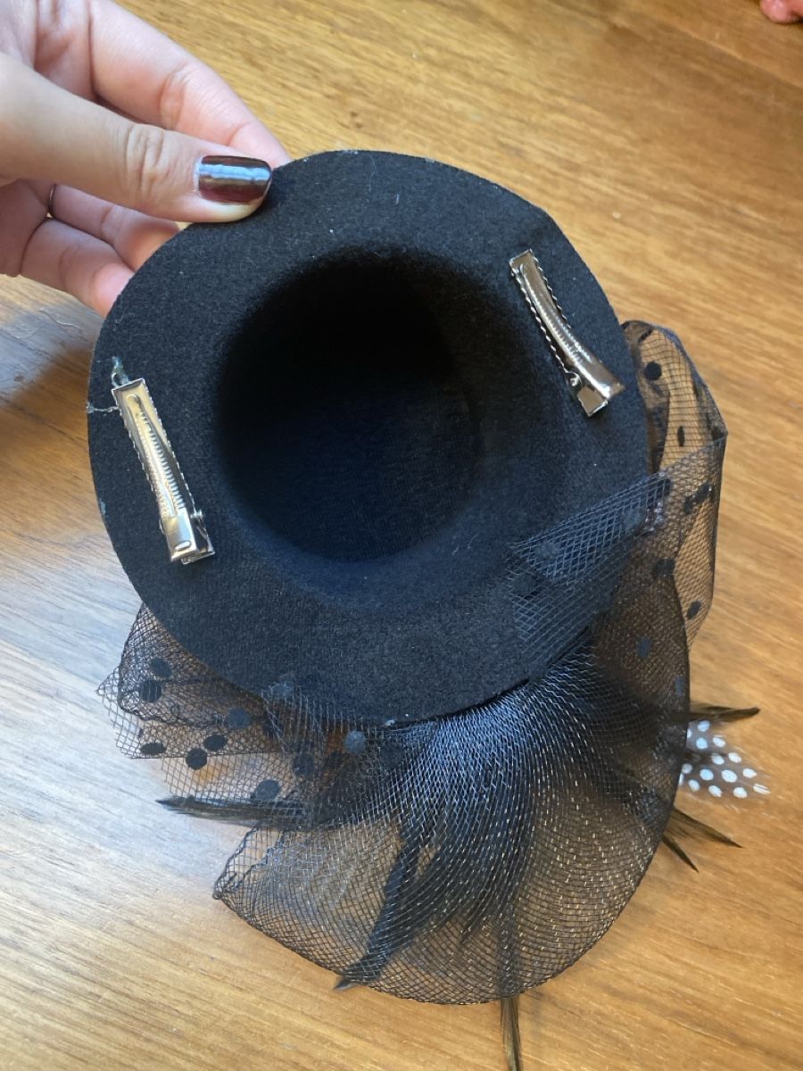 Schicker Mini-Hut / Fascinator Schwarz mit Echt-Federn, Top! (Gebraucht ...