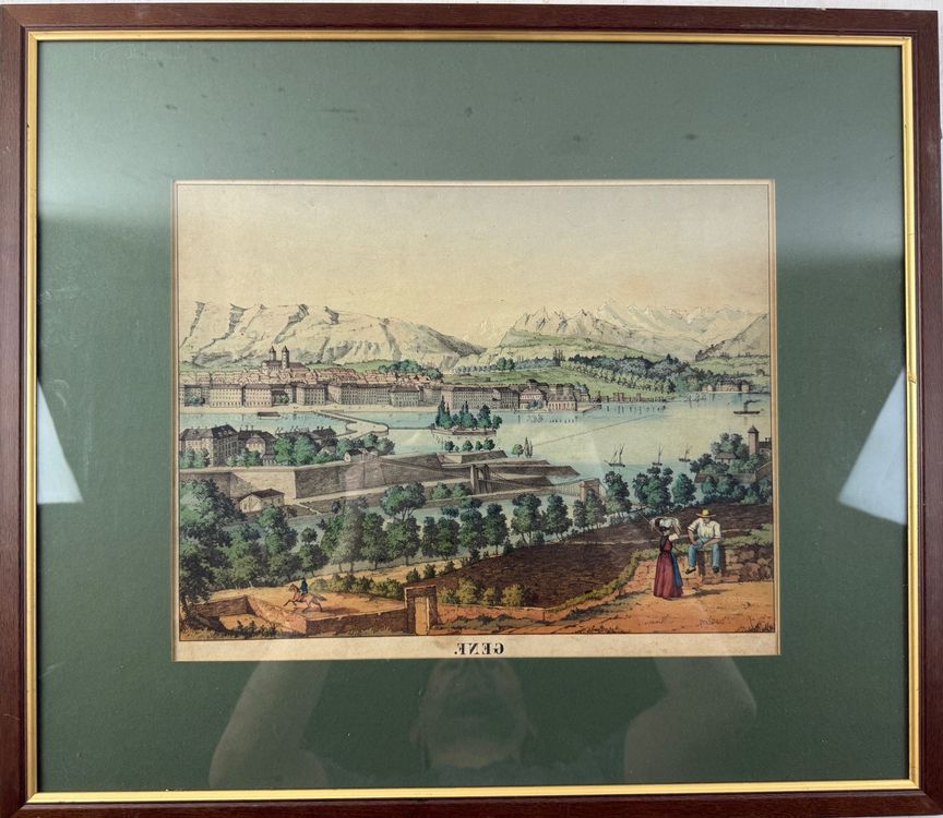 Antike Seltene Altkolorierte GENF Lithographie (Gebraucht) in Neuhausen am Rheinfall für CHF 10 ...