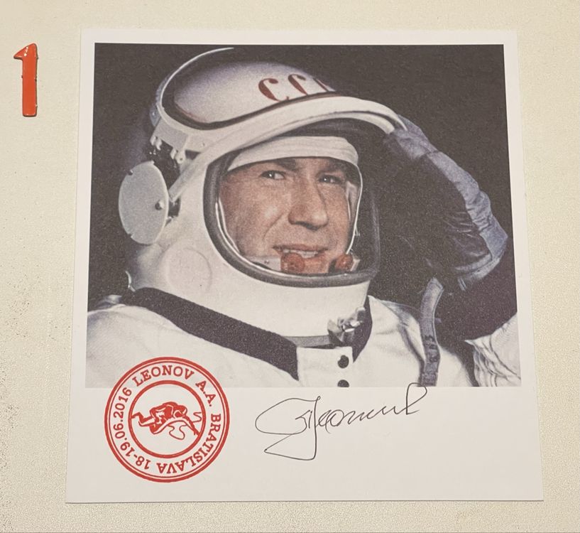 Autograph - first cosmonaut in outer space Alexei Leonov (Neu (gemäss ...