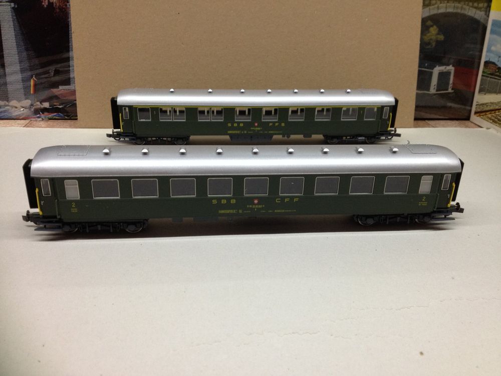 Roco 44873/874 zwei SBB RIC Stahlwagen A und B, H0 (Neu (gemäss ...