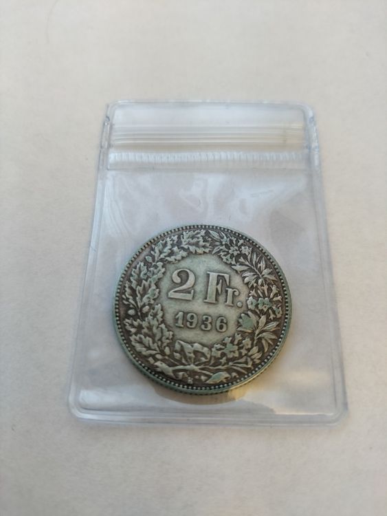 Seltene Silbermünze 2 Franken Helvetia 1936 Schweiz | Kaufen auf Ricardo