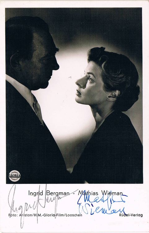 Ingrid Bergman 1915-82 & Mathias Wieman 1902-69 Autogramm (Gebraucht ...