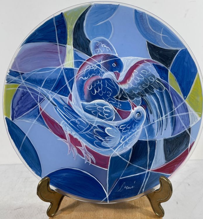 Hans ERNI (1909-2015) Unikat handbemalte Glas Teller (Gebraucht) in ...