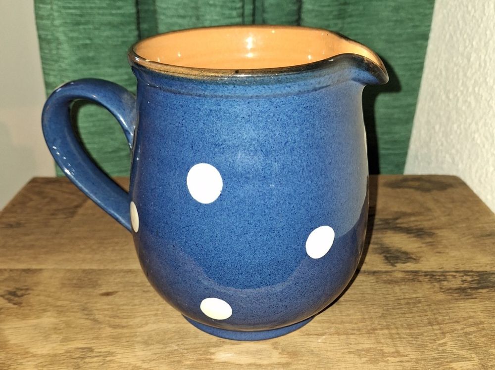 KERAMIK KRUG BLAU WEISS PUNKTE | Kaufen auf Ricardo