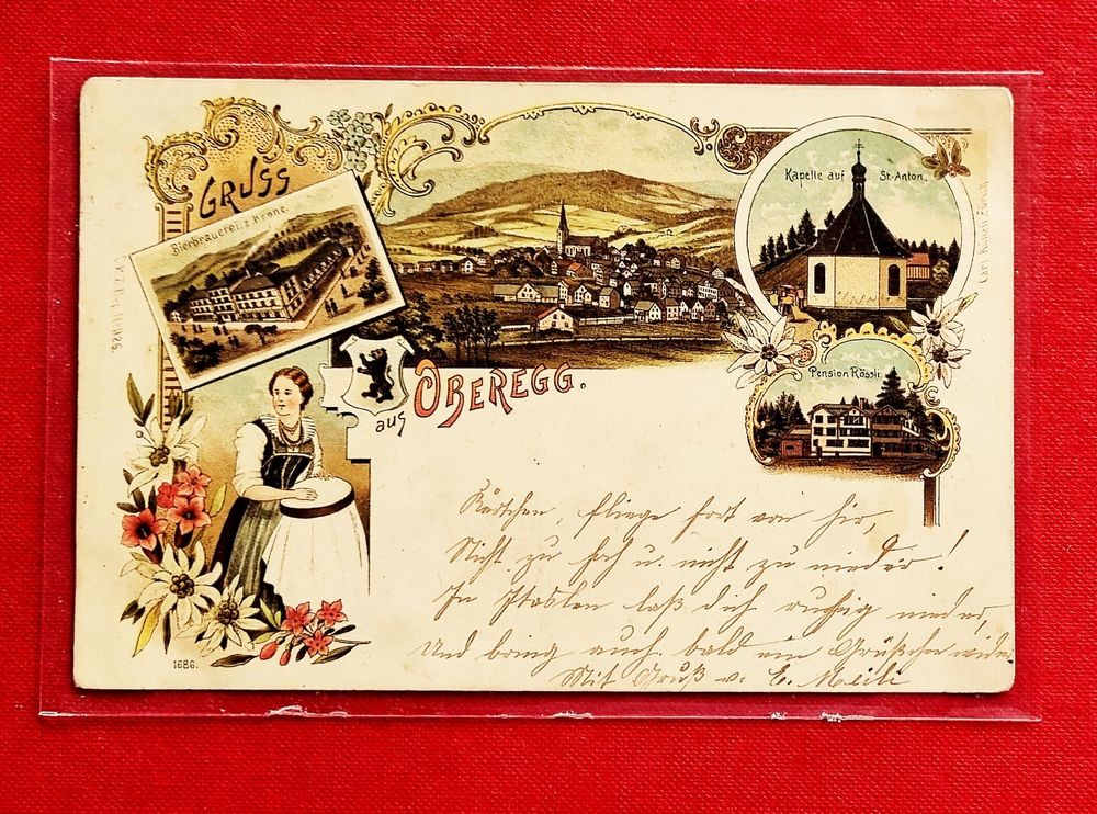 Oberegg - Rössli - Bier Brauerei zur Krone - Litho - 1900 | Kaufen auf ...