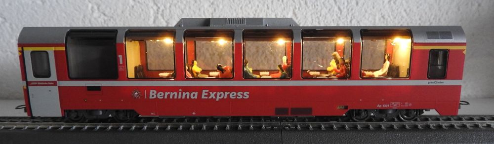 RhB Bernina Express Bemo H0m mit Innenlicht und Personen OVP | Kaufen auf Ricardo