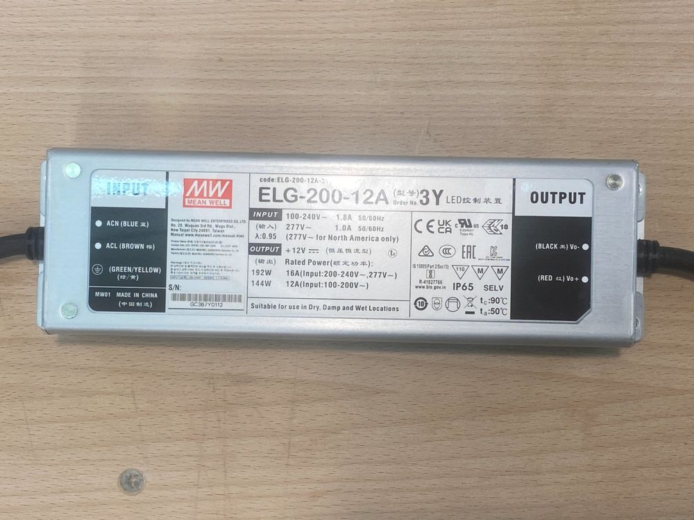 MEAN WELL, LED Netzteil ELG-200-12A-3Y, 192 W 8 - 16 A (Gebraucht) in ...