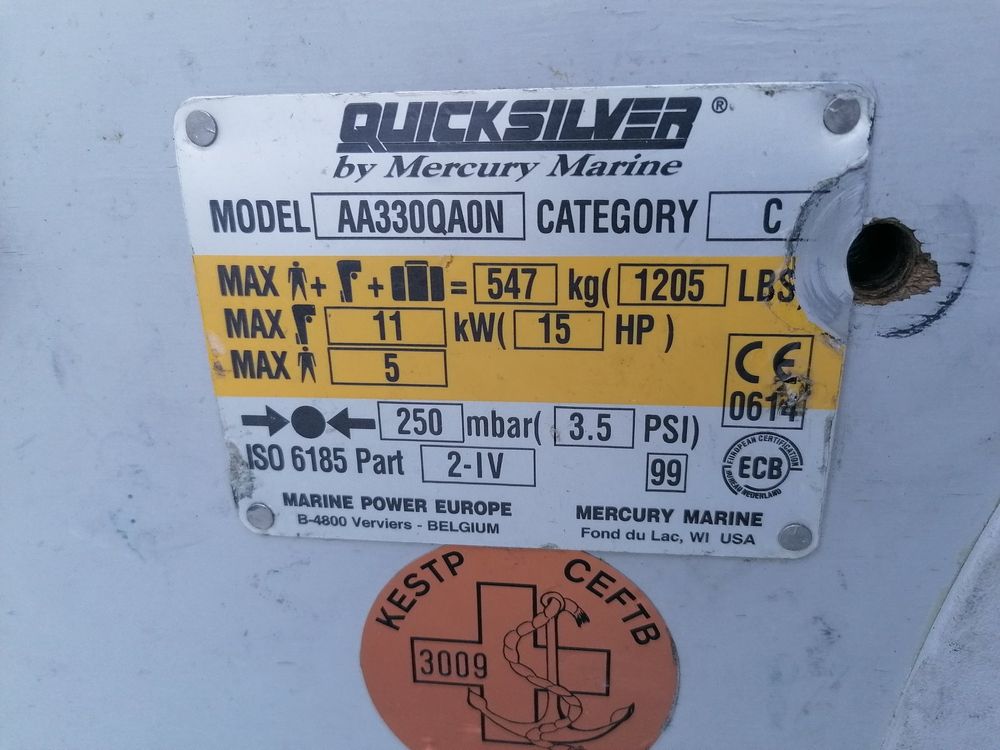 Schlauch-Motorboot Quicksilver QS 330 A (Gebraucht) in Niederweningen ...